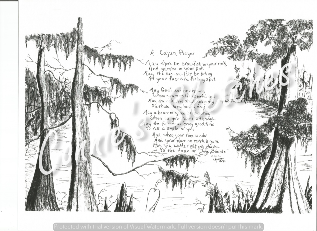 Cajun Prayer – Connie’s Sketches