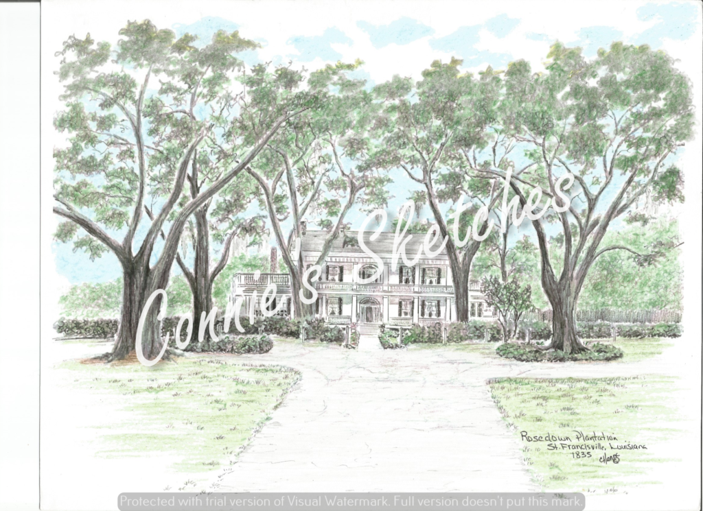 Rosedown Plantation (color) – Connie’s Sketches